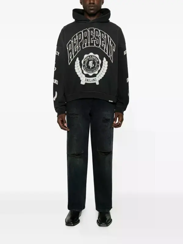 REPRESENT Legacy Crest Hooded Sweatshirt - Black