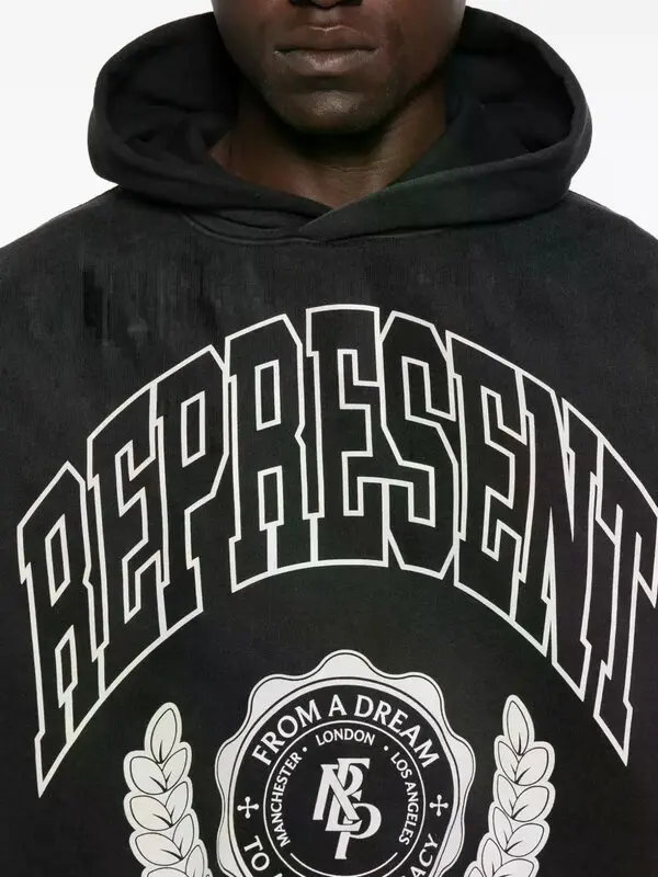 REPRESENT Legacy Crest Hooded Sweatshirt - Black