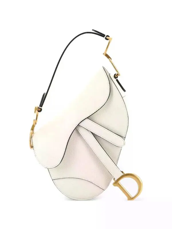 Dior Saddle Handbag Leather Mini Shoulder Bag - White