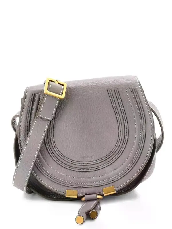 Chloé Marcie Leather Small Crossbody Bag - Grey