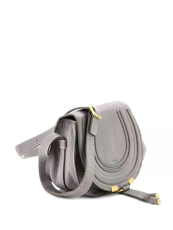 Chloé Marcie Leather Small Crossbody Bag - Grey
