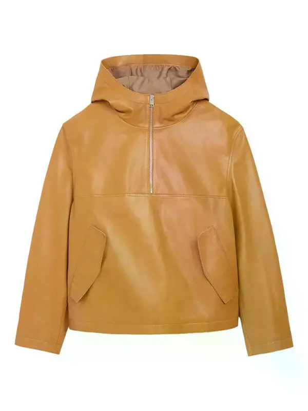 Ami Hooded Leather Jacket