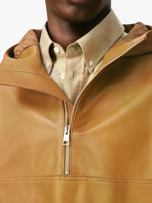 Ami Hooded Leather Jacket