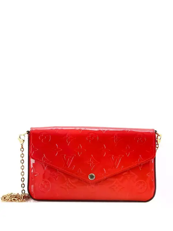 LOUIS VUITTON Felicie Pochette Monogram Vernis - Red