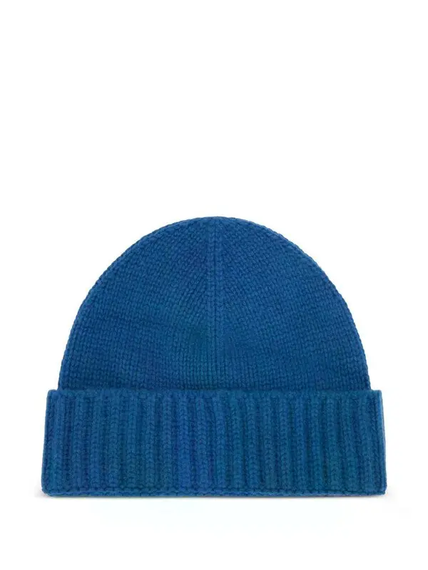 MOORER Ribbed Beanie - Blue