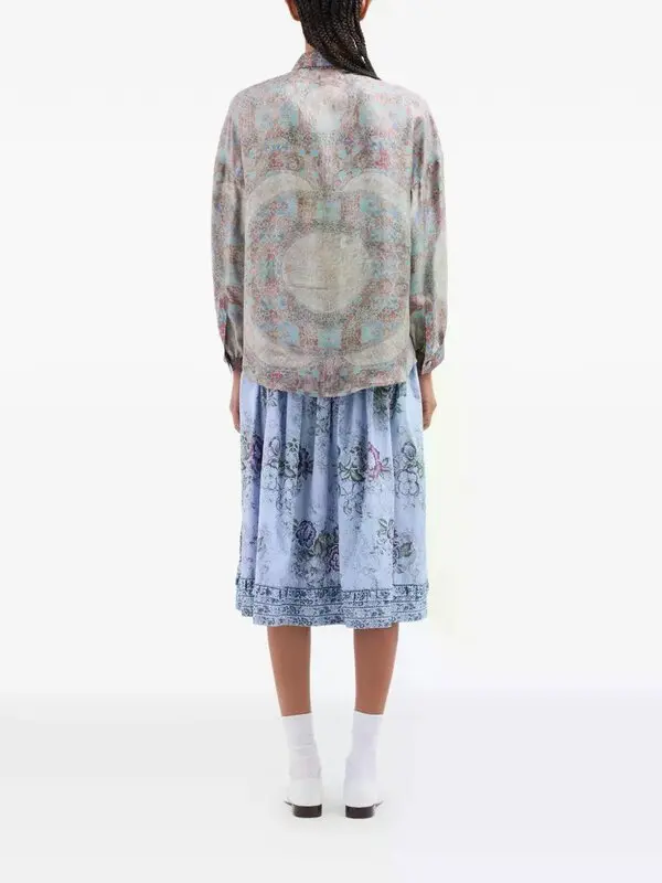 PIERRE-LOUIS MASCIA Mosaic-pattern Silk Shirt