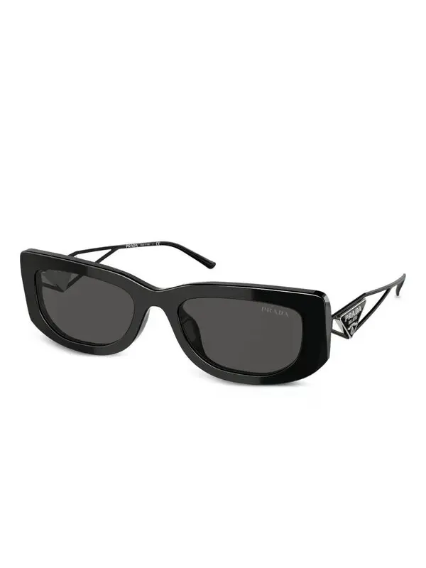 Prada Triangle-plaque Square-frame Sunglasses - Black