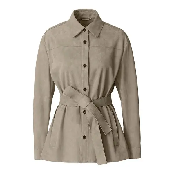 Mackage Azalia-su Suede Shirt Jacket - Taupe