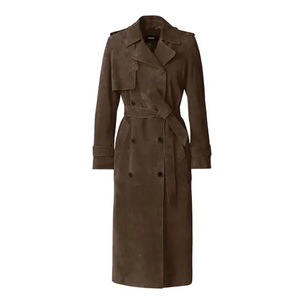 Mackage Gael-su Maxi Suede Trench Coat - Umber