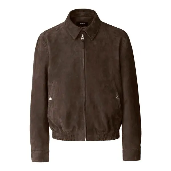 Mackage Giovanni-su Suede Bomber Jacket - Umber