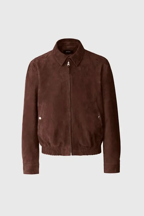 Mackage Giovanni-su Suede Bomber Jacket - Umber