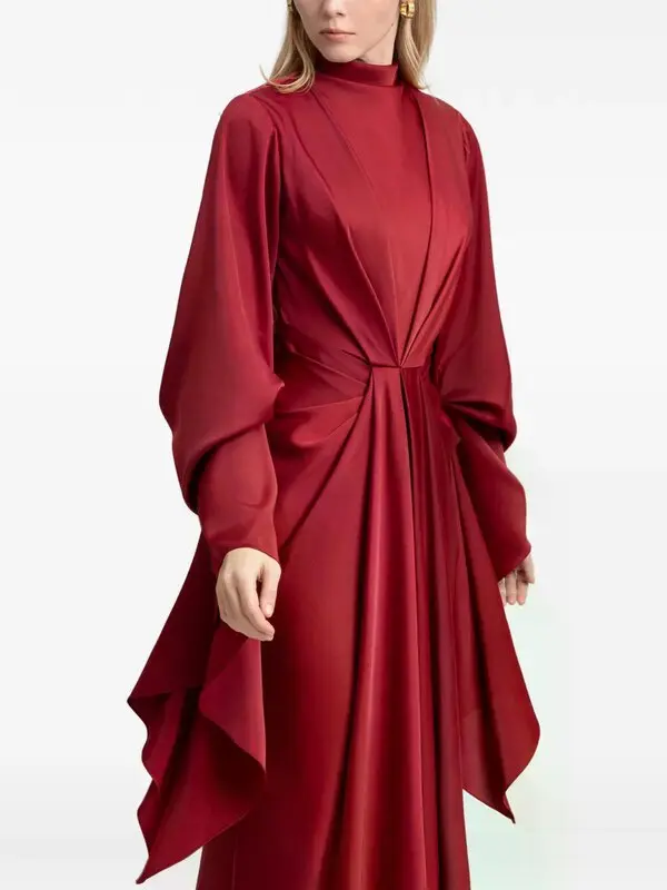 GEMY MAALOUF Draped-waist Ruffled-sleeve Maxi Dress
