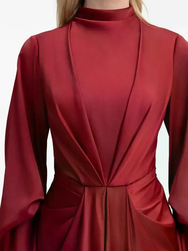 GEMY MAALOUF Draped-waist Ruffled-sleeve Maxi Dress