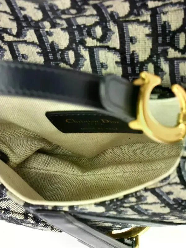 Dior Saddle Handbag Oblique Canvas Mini Shoulder Bag - Blue