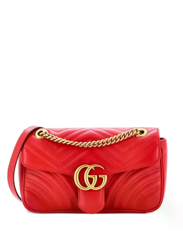 Gucci Gg Marmont Flap Bag Matelasse Leather Small Crossbody Bag