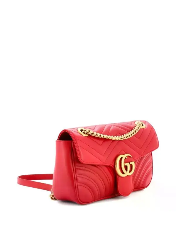 Gucci Gg Marmont Flap Bag Matelasse Leather Small Crossbody Bag
