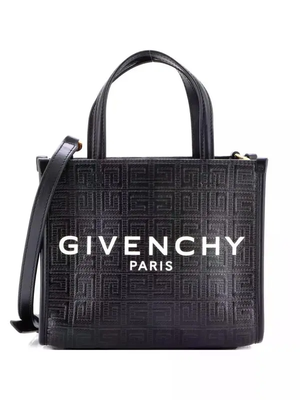 Givenchy 4g Embossed Coated Canvas Mini Tote Bag - Black