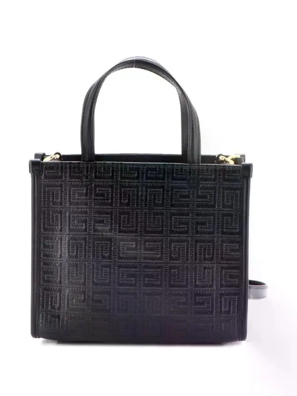 Givenchy 4g Embossed Coated Canvas Mini Tote Bag - Black