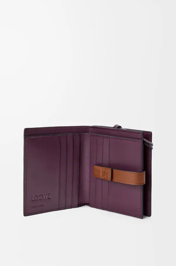 Loewe Compact Zip Wallet In Soft Grained Leather Skin - Dirty Mauve/squirrel