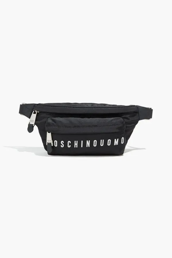 Moschino Leather-trimmed Belt Bag - Black