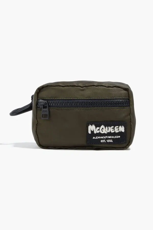 Alexander McQueen Appliquéd Gabardine Coin Purse - Army Green