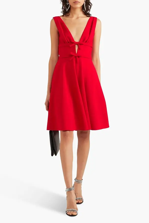 Miu Miu Bow-embellished Crepe Dress
