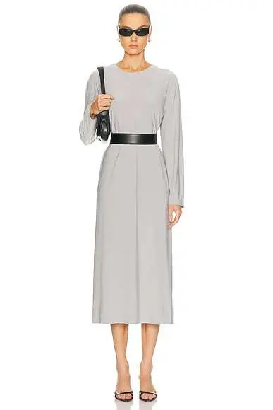 Norma Kamali Oversized Long Sleeve Midcalf Shirt Dress