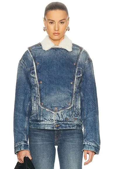 R13 Bib Trucker Jacket