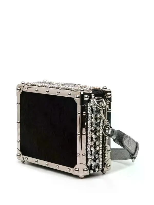 Dolce & Gabbana Rhinestone Embellished Jacquard Dolce Box Bag