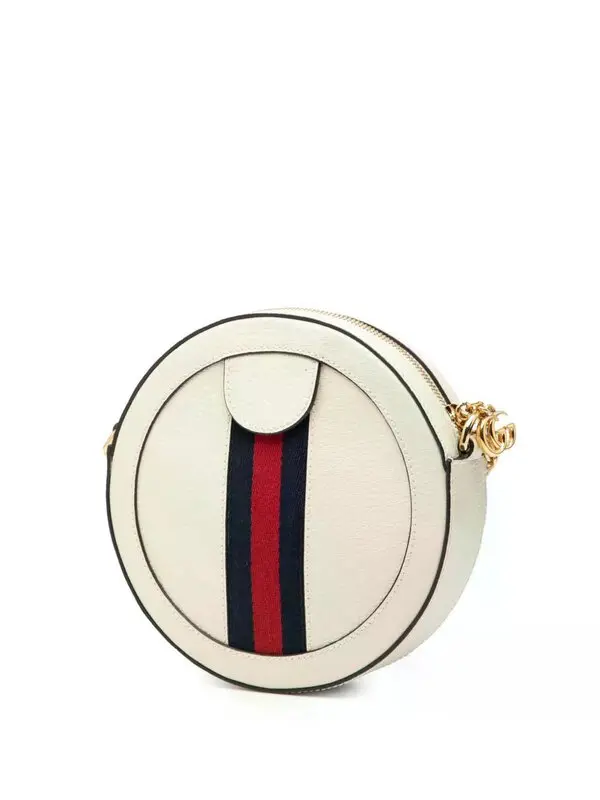 Gucci 2016-2026 Mini Leather Ophidia Round Crossbody Bag - White
