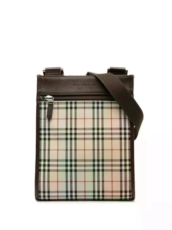 Burberry House Check Canvas Crossbody Bag - Brown