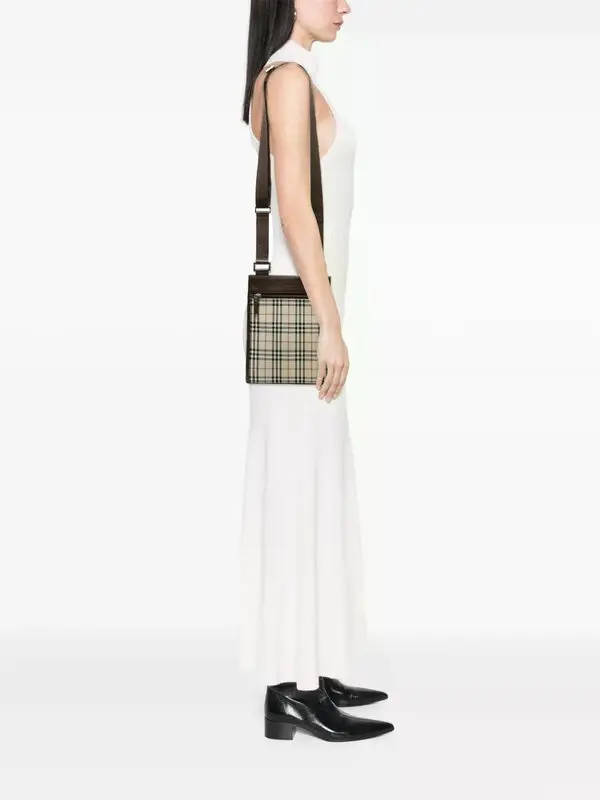 Burberry House Check Canvas Crossbody Bag - Brown