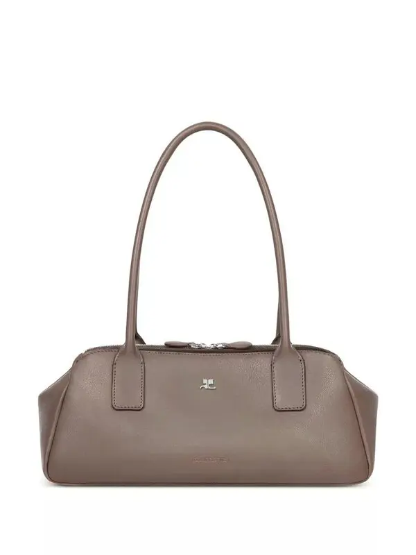COURREGES Strip Leather Shoulder Bag - Neutrals
