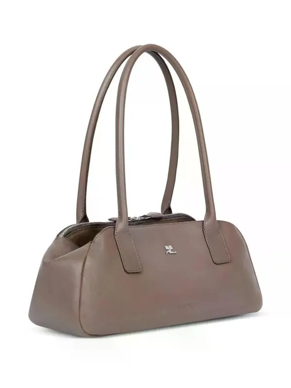 COURREGES Strip Leather Shoulder Bag - Neutrals