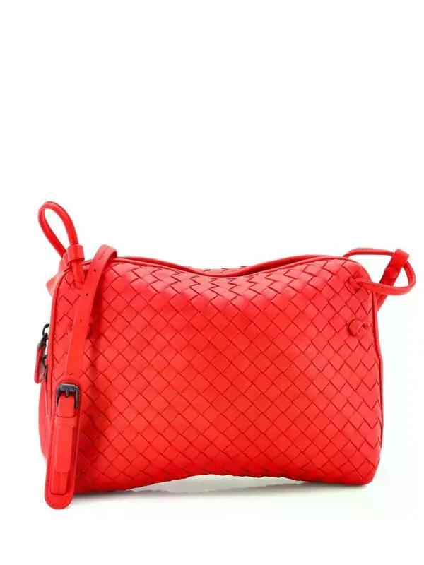 Bottega Veneta Nodini Intrecciato Nappa Small Crossbody Bag - Red