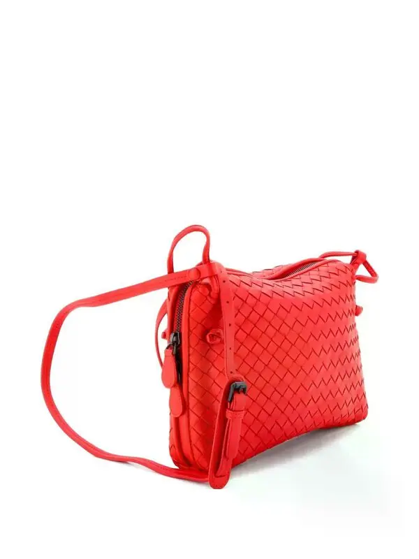 Bottega Veneta Nodini Intrecciato Nappa Small Crossbody Bag - Red