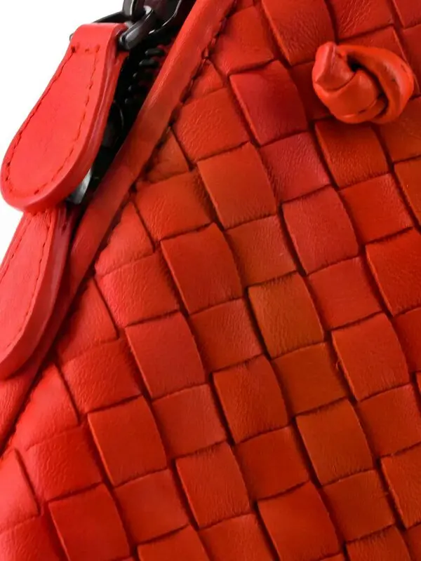 Bottega Veneta Nodini Intrecciato Nappa Small Crossbody Bag - Red