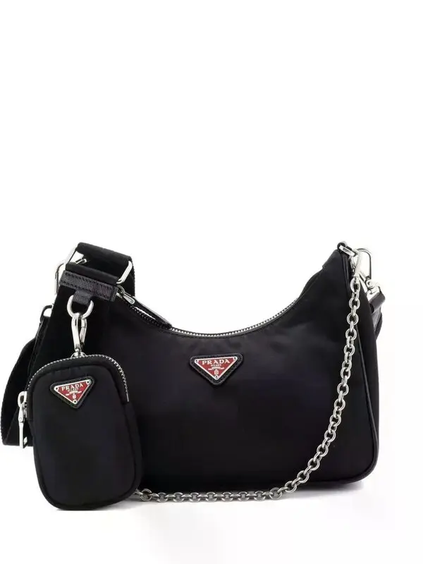 Prada Re-edition 2005 Tessuto Shoulder Bag - Black