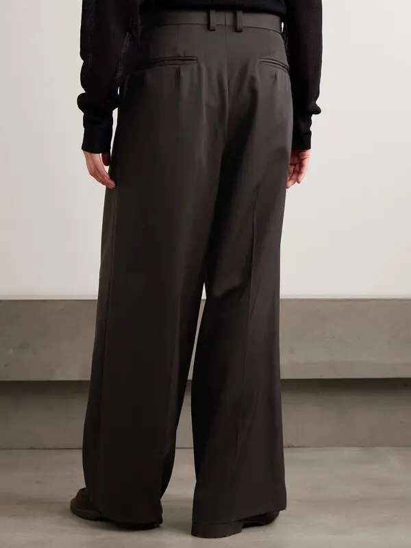 SSSTEIN Pleated Wool-twill Wide-leg Pants