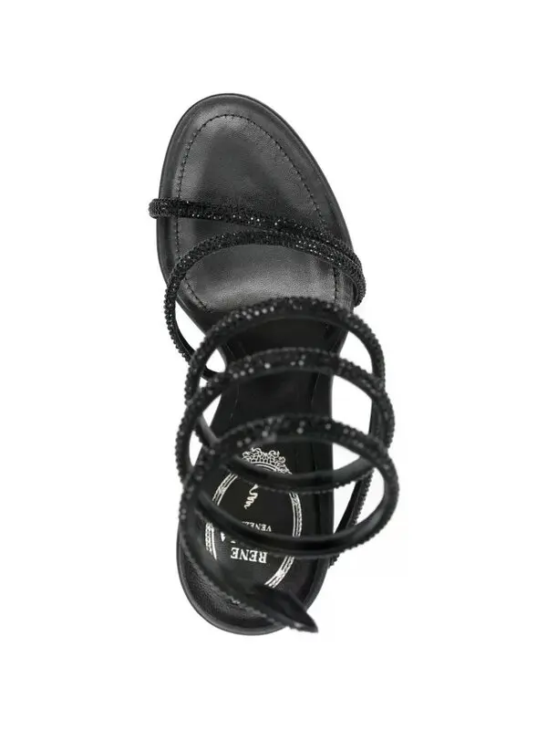 Rene Caovilla Margot Stiletto Heel Sandals - Black