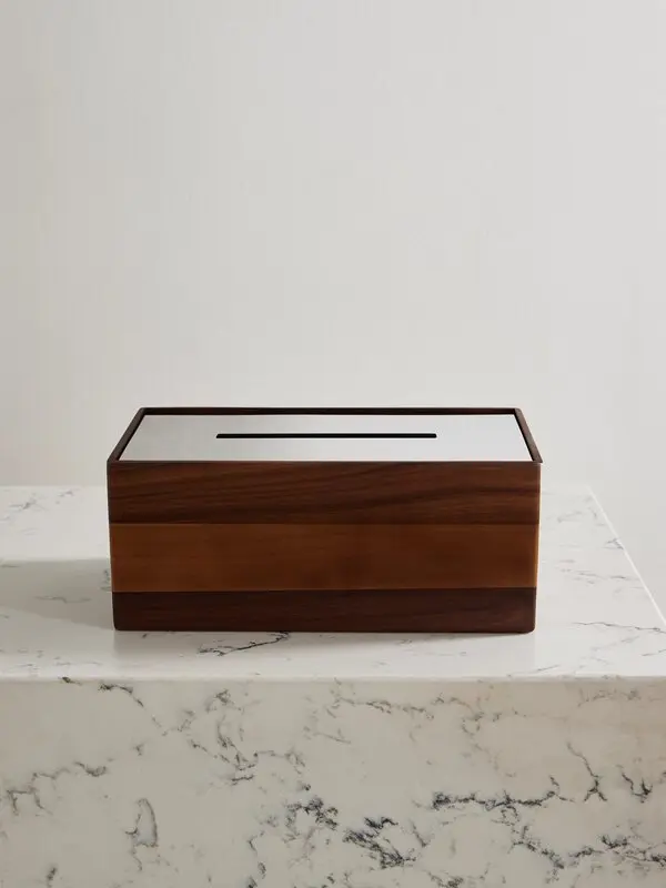 Christofle Uni Tissue Box - Brown