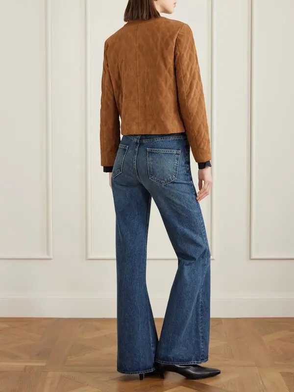 NILI LOTAN Amy Quilted Suede Jacket