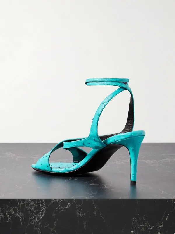 Khaite Liria Ostrich Sandals - Blue