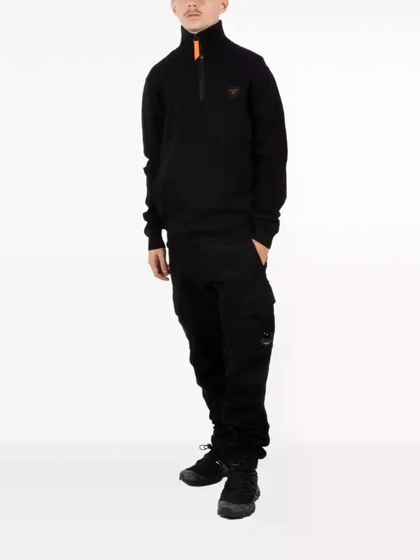 GERTRUDE Lewis Patch Half-zip Sweater