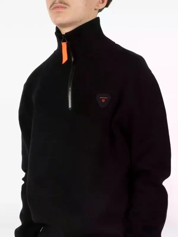GERTRUDE Lewis Patch Half-zip Sweater