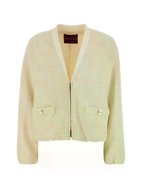 Gucci Tweed Zip-up Jacket - Neutrals