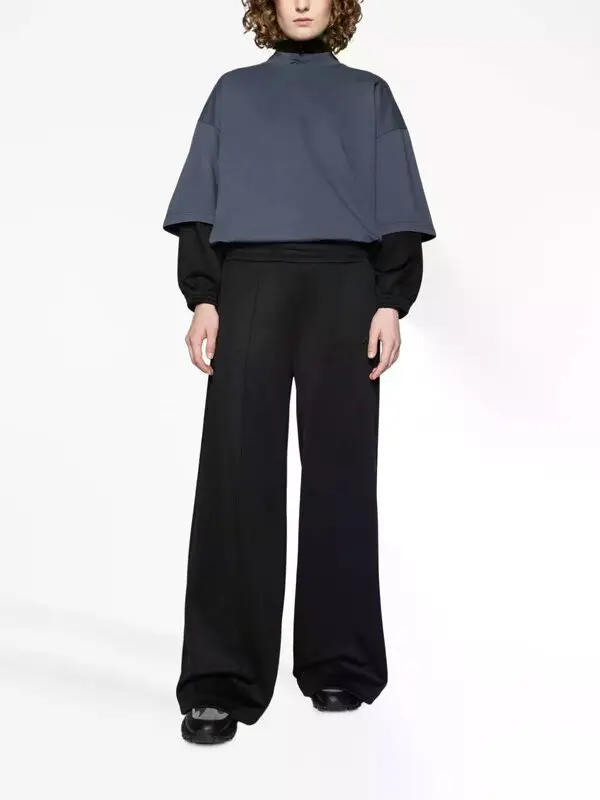 REEBOK Wide-leg Cotton-blend Track Pants