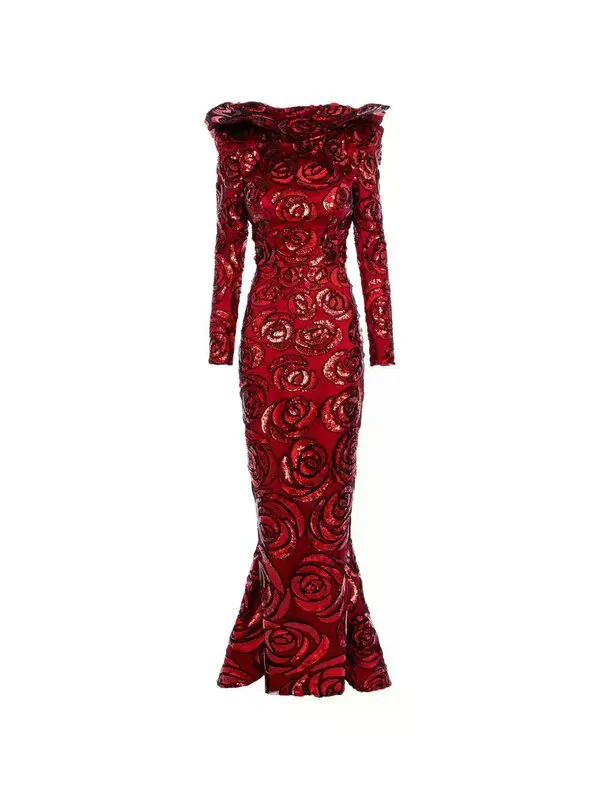 MITILIANE COUTURE Sequin-embroidered Maxi Dress