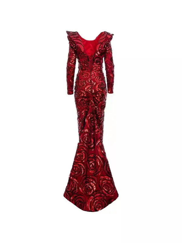 MITILIANE COUTURE Sequin-embroidered Maxi Dress