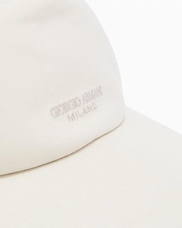 Giorgio Armani Technical Fabric Baseball Cap With Logo - Beige
